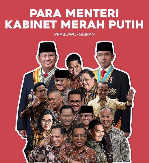 Inilah Wajah dan Nama Kabinet Merah Putih Prabowo - Nasional - Cakra Dunia - Media Online